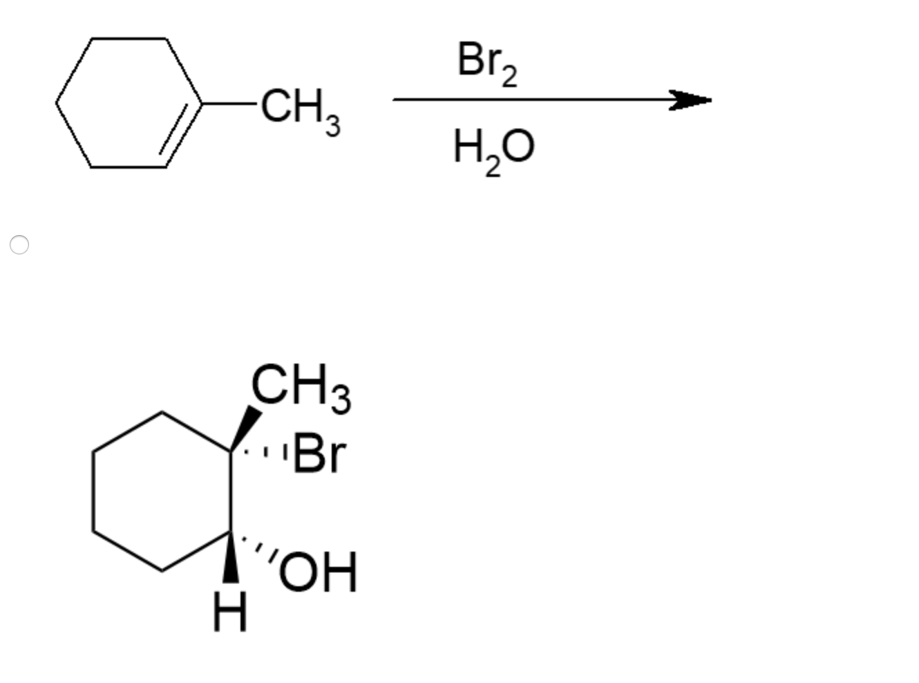 Solved Br2 CH, H2O O CH3 • Br 1 OH H CH3 ...Br НО, І. о | Chegg.com