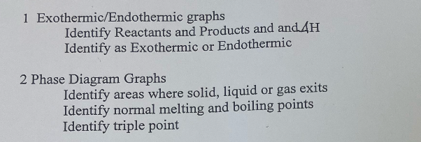 Solved graphs 1 Exothermic/Endothermic Identify Reactants | Chegg.com