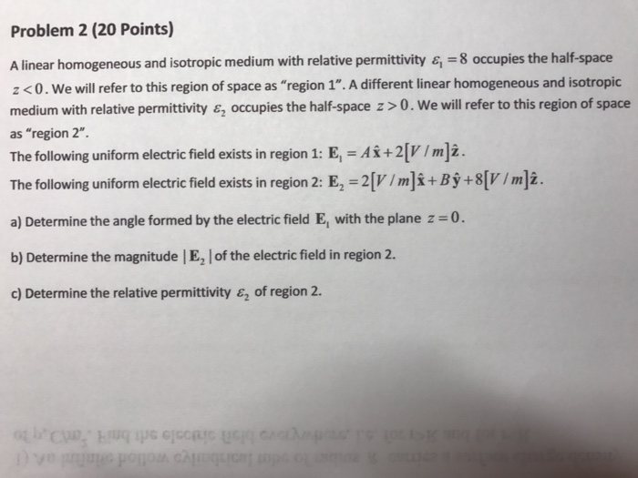 Solved A linear homogeneous and isotropic medium with | Chegg.com