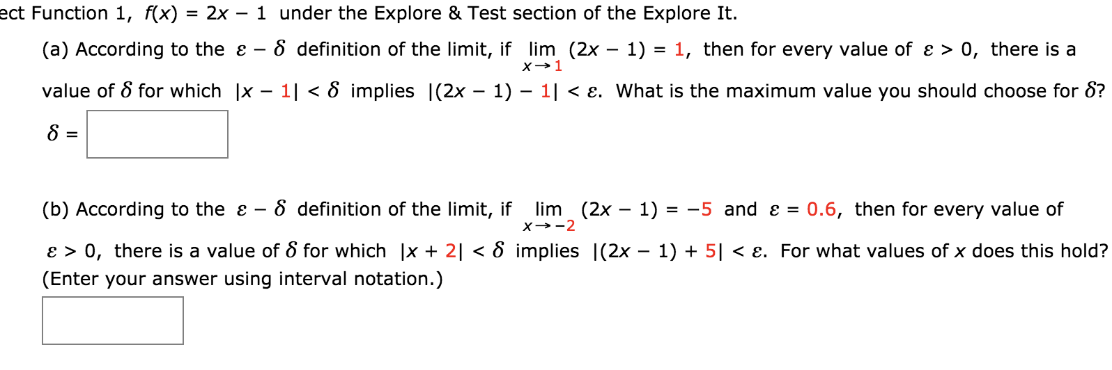Solved ect Function 1, f(x) = 2x – 1 under the Explore & | Chegg.com