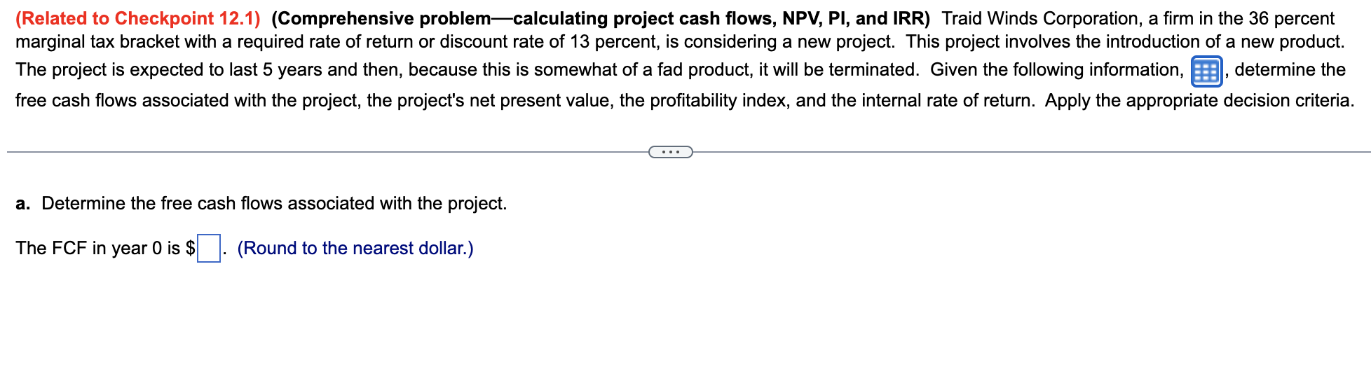 Solved (Related to Checkpoint 12.1) (Comprehensive problem | Chegg.com