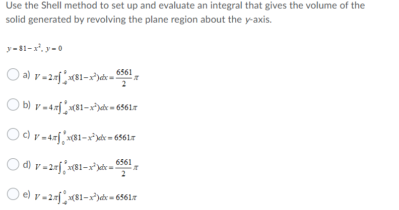Solved Use the Shell method to set up and evaluate an | Chegg.com