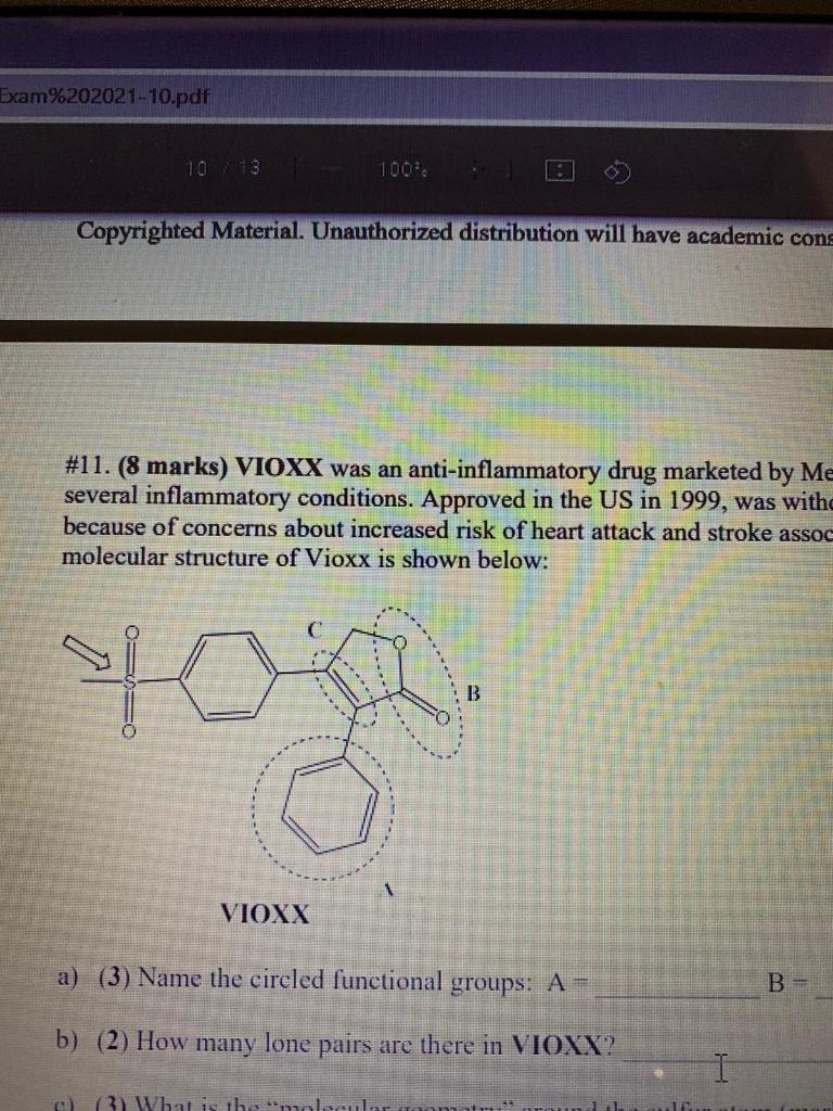 Solved VIOXX was an anti-inflammatory drug marketed by Merck | Chegg.com