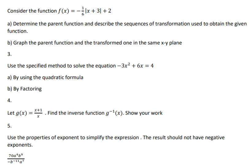 Solved Consider the function f(x) = -2/x +31 + 2 a) | Chegg.com