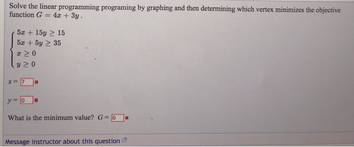 Solved Solve The Linear Programming Programing By Graphing 7548