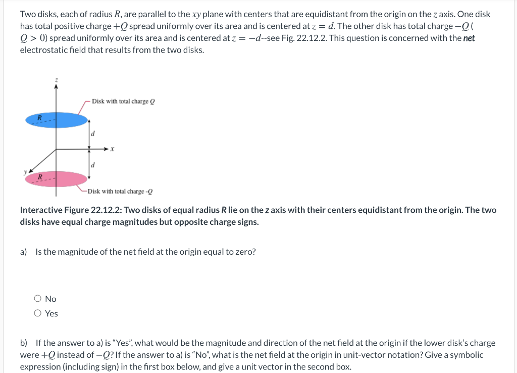 Solved Two disks, each of radius R, are parallel to the xy | Chegg.com