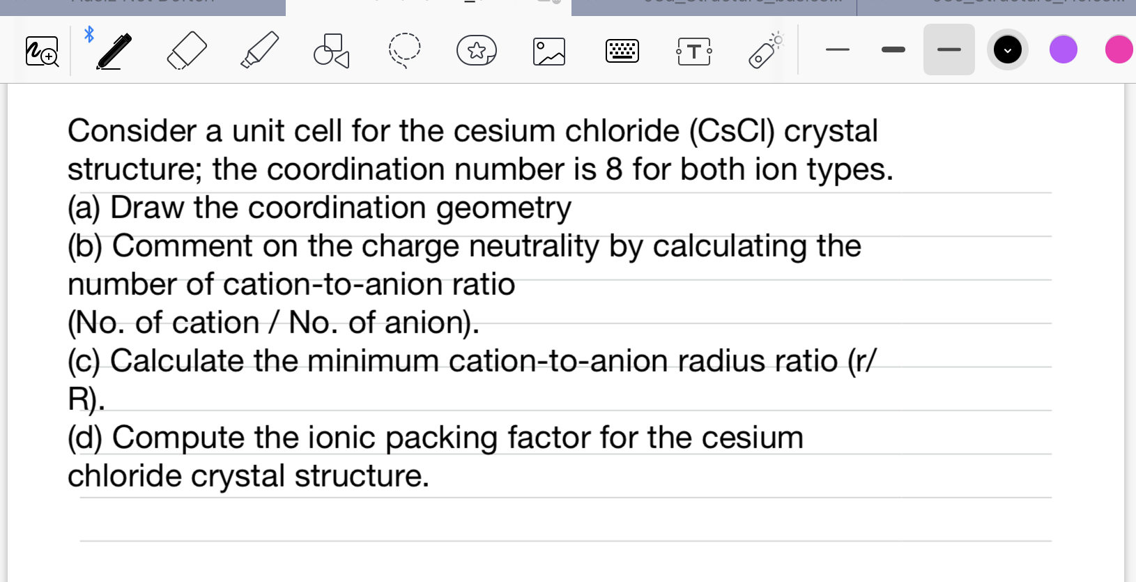Solved Consider a unit cell for the cesium chloride (CsCl) | Chegg.com