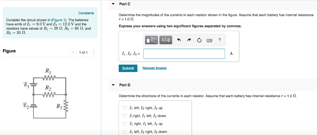 Solved Part C Constants Consider the circuit shown in | Chegg.com