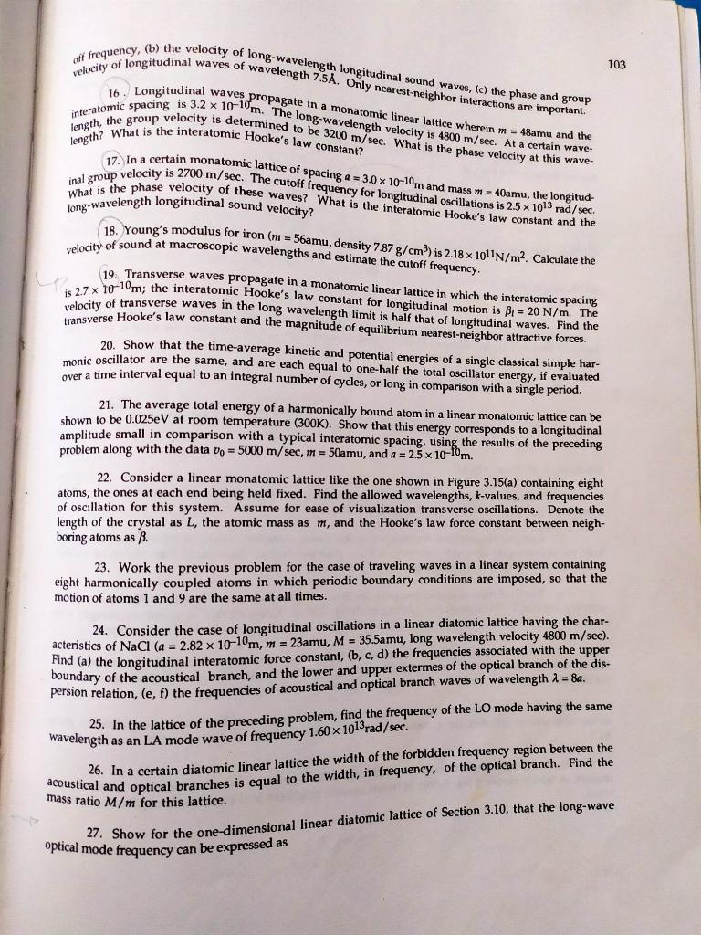 Solved SOLID STATE PHYSICS SOLVE THE PROBLEM | Chegg.com