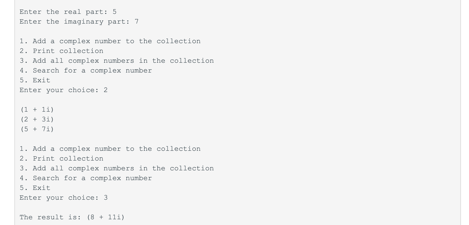 Solved Define A Class Complex To Represent Complex Numbers 
