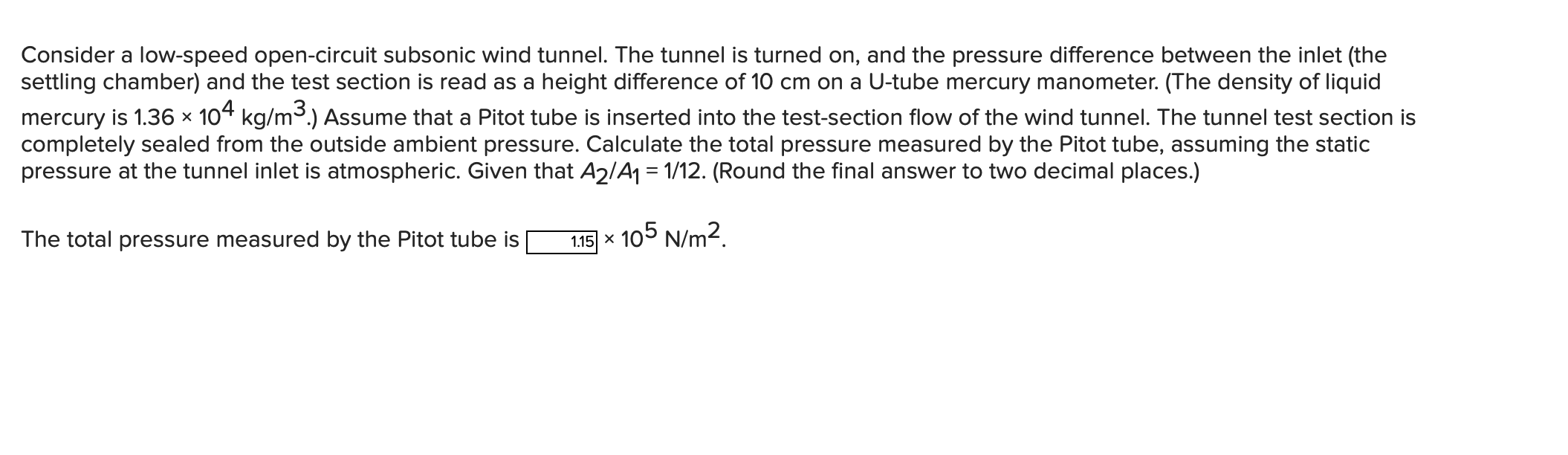 Solved Consider a low-speed open-circuit subsonic wind | Chegg.com