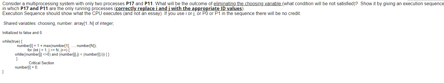 Consider a multiprocessing system with only two | Chegg.com
