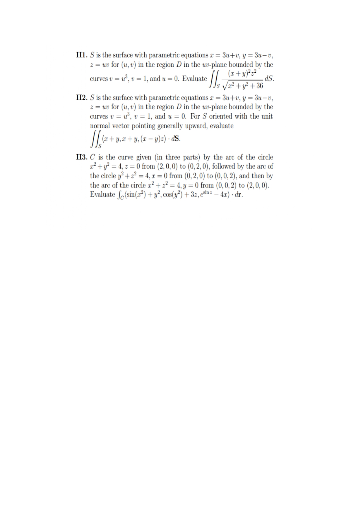 II1. S is the surface with parametric equations | Chegg.com