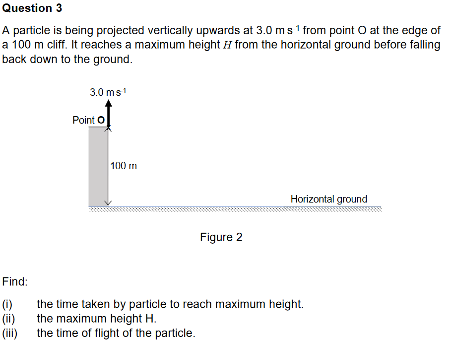 Solved Question 3 A particle is being projected vertically | Chegg.com