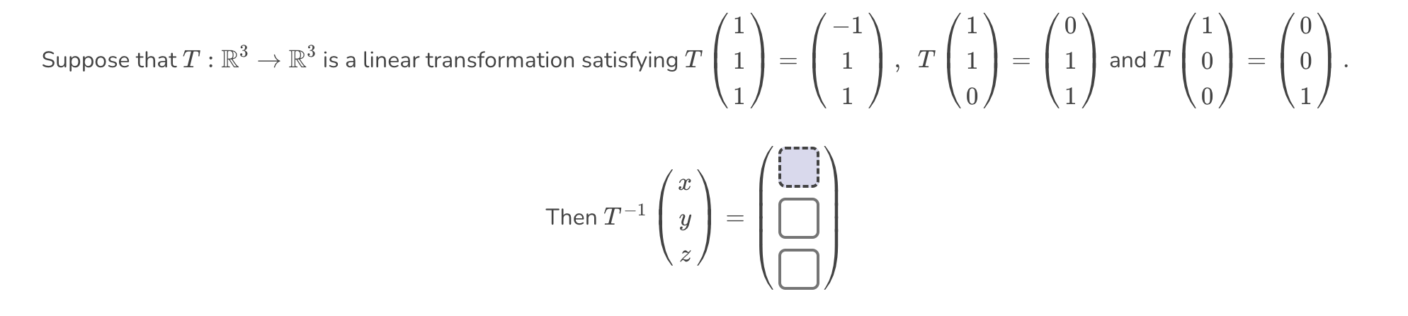 Solved Suppose that T:R3→R3 is a linear transformation | Chegg.com