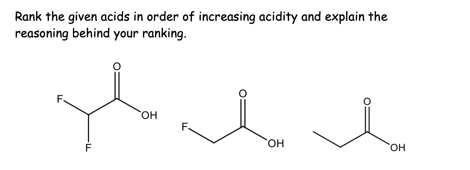 Solved Rank the given acids in order of increasing acidity | Chegg.com