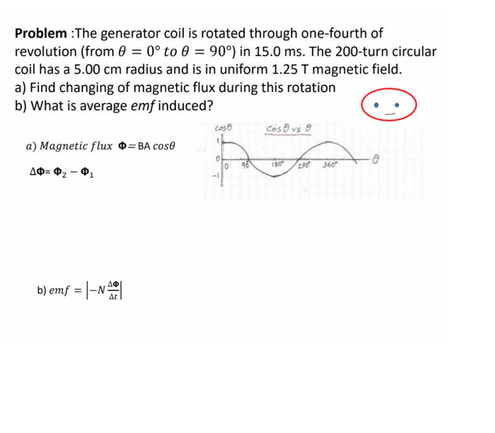 Solved Problem :The generator coil is rotated through | Chegg.com