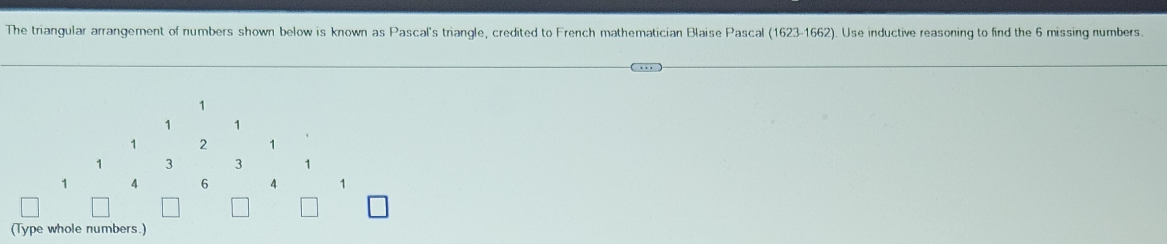 The triangular arrangement of numbers shown below is | Chegg.com