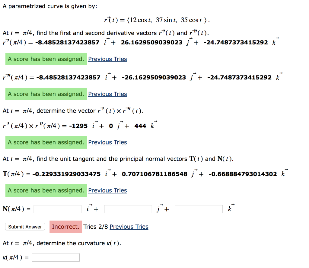 Solved A parametrized curve is given by: nt)=(12cos t, 37 | Chegg.com