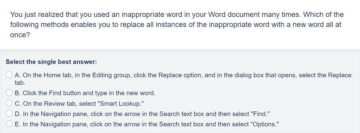Solved You just realized that you used an inappropriate word | Chegg.com