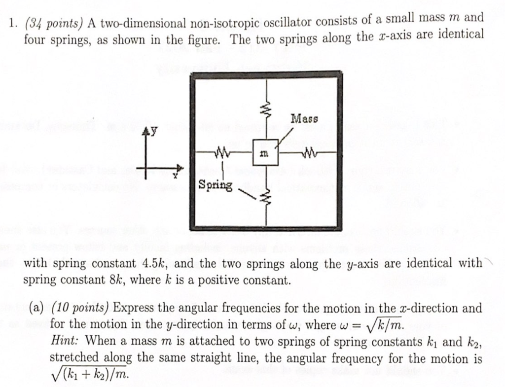 1. (34 points) A two-dimensional non-isotropic | Chegg.com