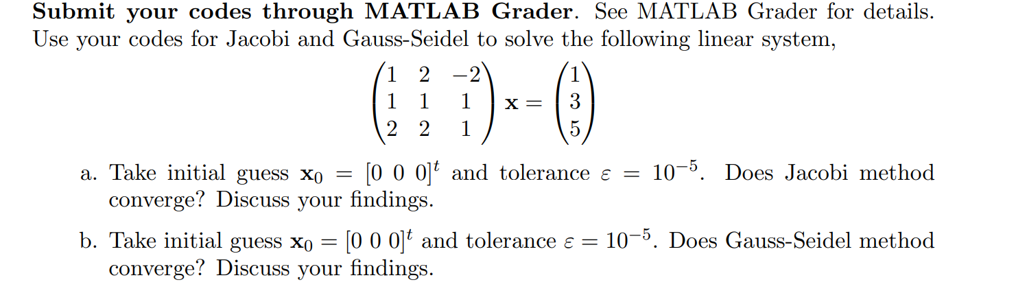 Solved Implement forward Gauss-Seidel Method and solve | Chegg.com