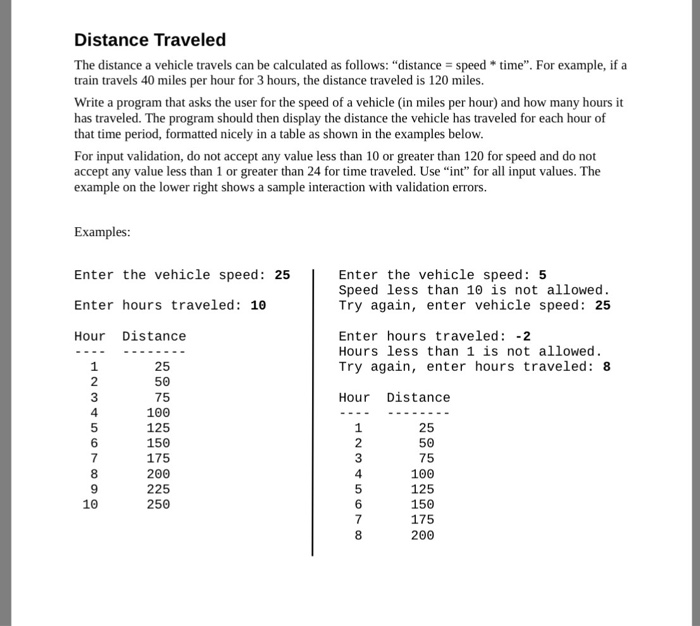 Solved Distance Traveled The distance a vehicle travels can | Chegg.com