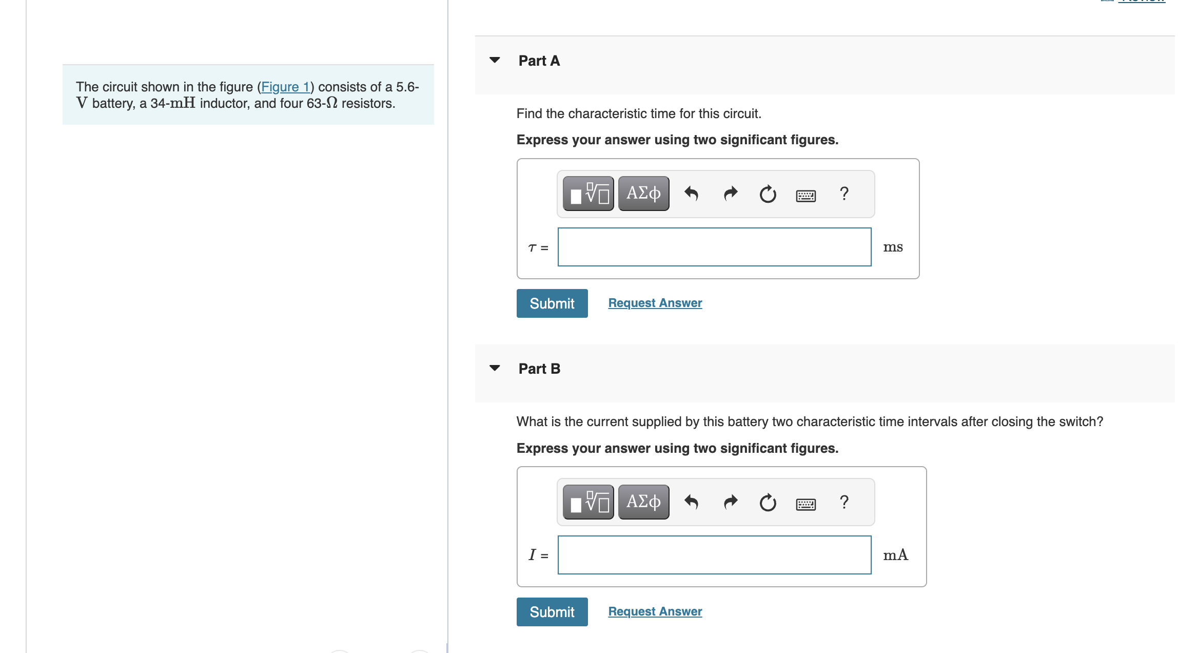 Solved The circuit shown in the figure (Figure 1) consists | Chegg.com