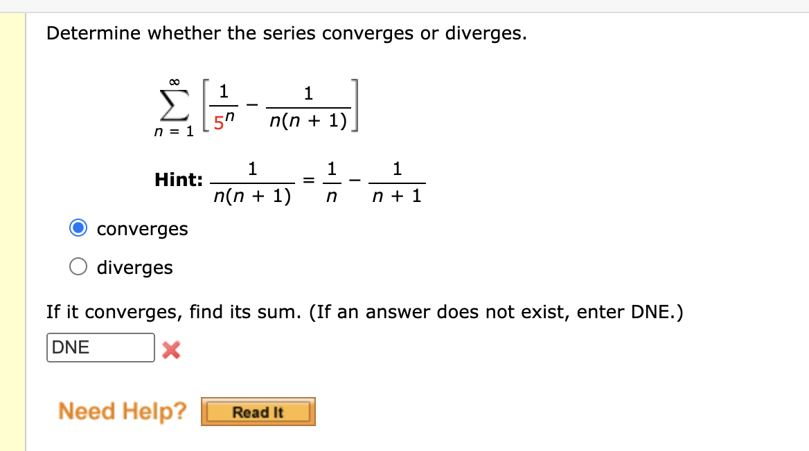 Solved Determine whether the series converges or diverges. | Chegg.com