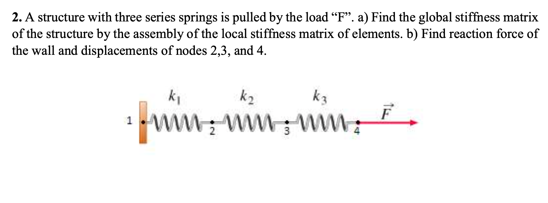 Please show how to find the stiffness matrix. | Chegg.com