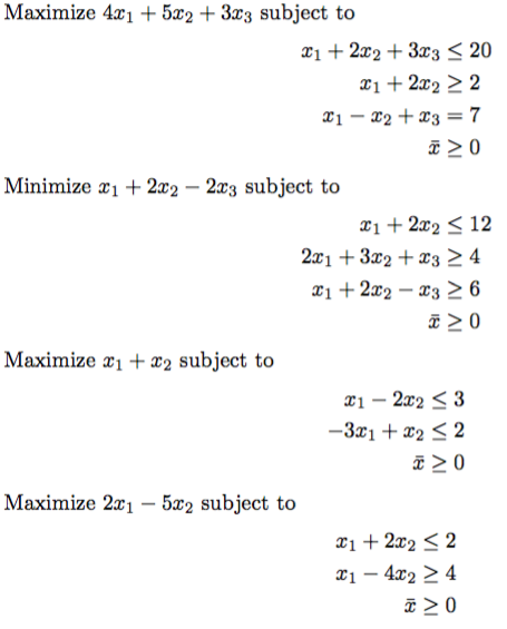 Solved Solve the following problems using the simplex | Chegg.com