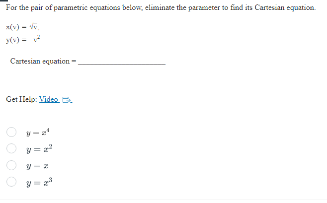 Solved For the pair of parametric equations below, eliminate | Chegg.com