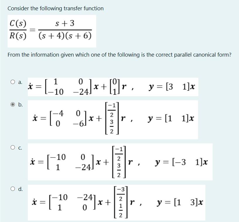 Solved Consider the following transfer function | Chegg.com