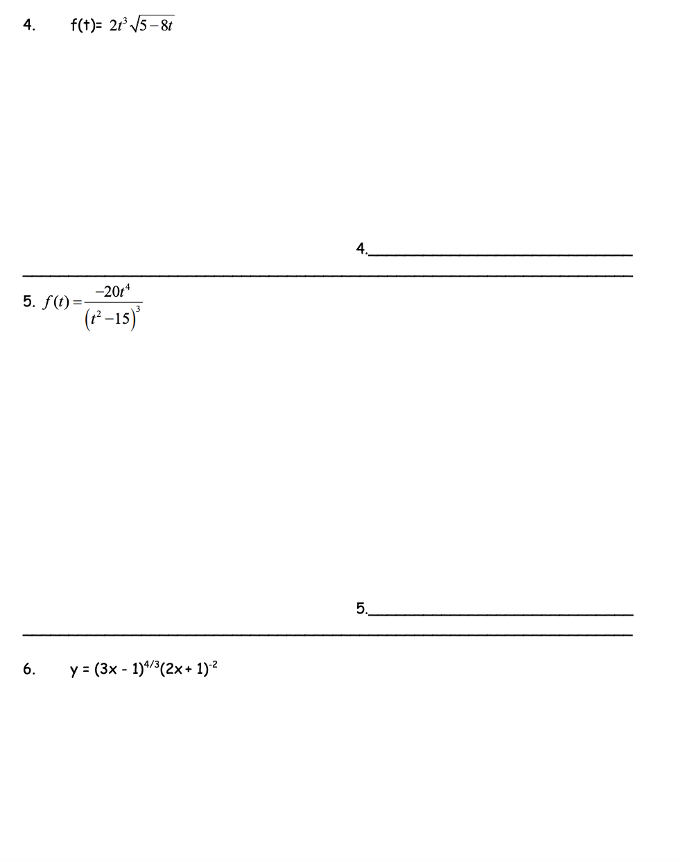 Solved * Find the derivative of each function by using the | Chegg.com