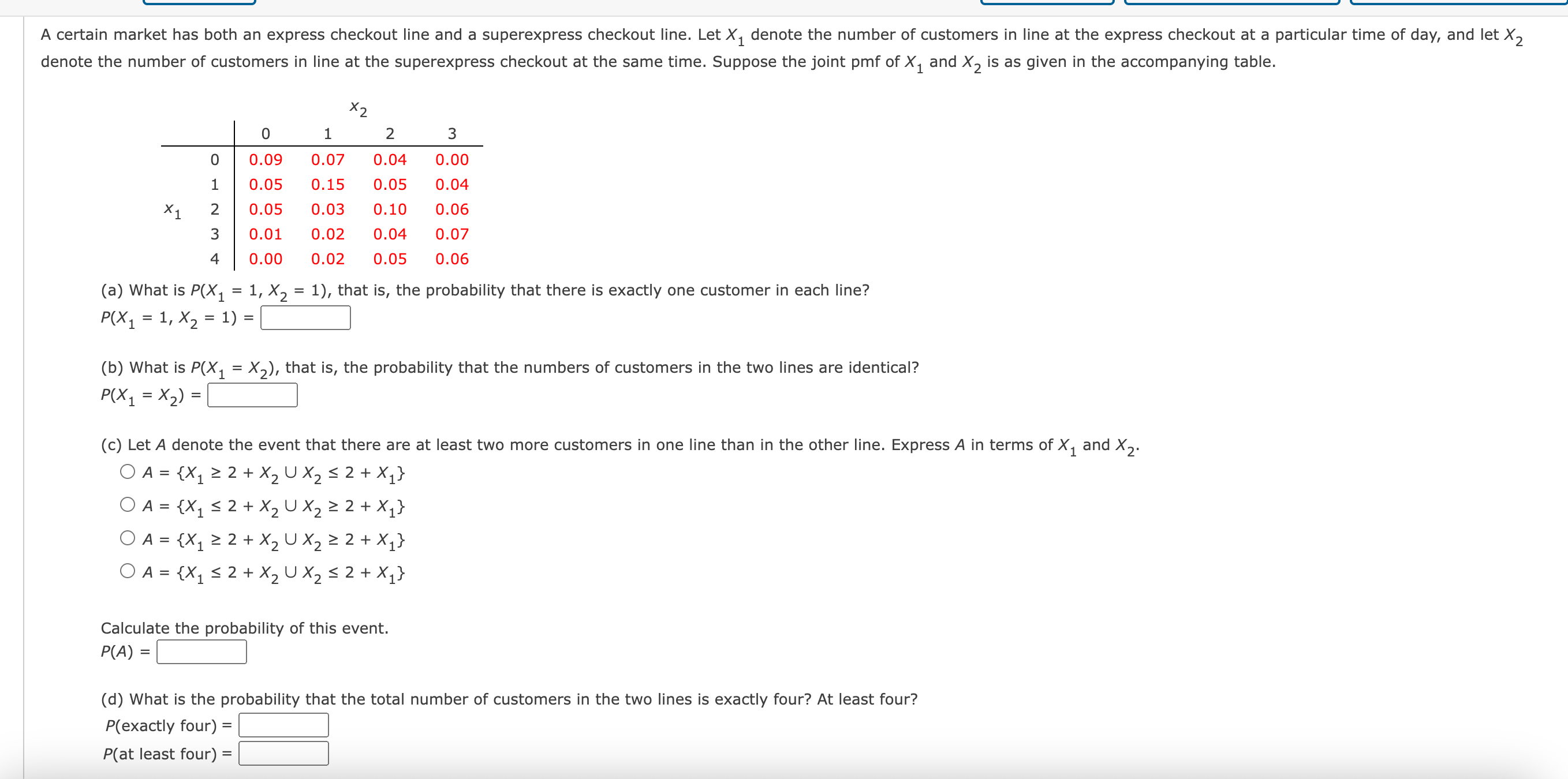 Solved certain market has both an express checkout line and | Chegg.com