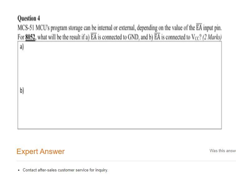 Solved Question 4 MCS-51 MCU's program storage can be | Chegg.com