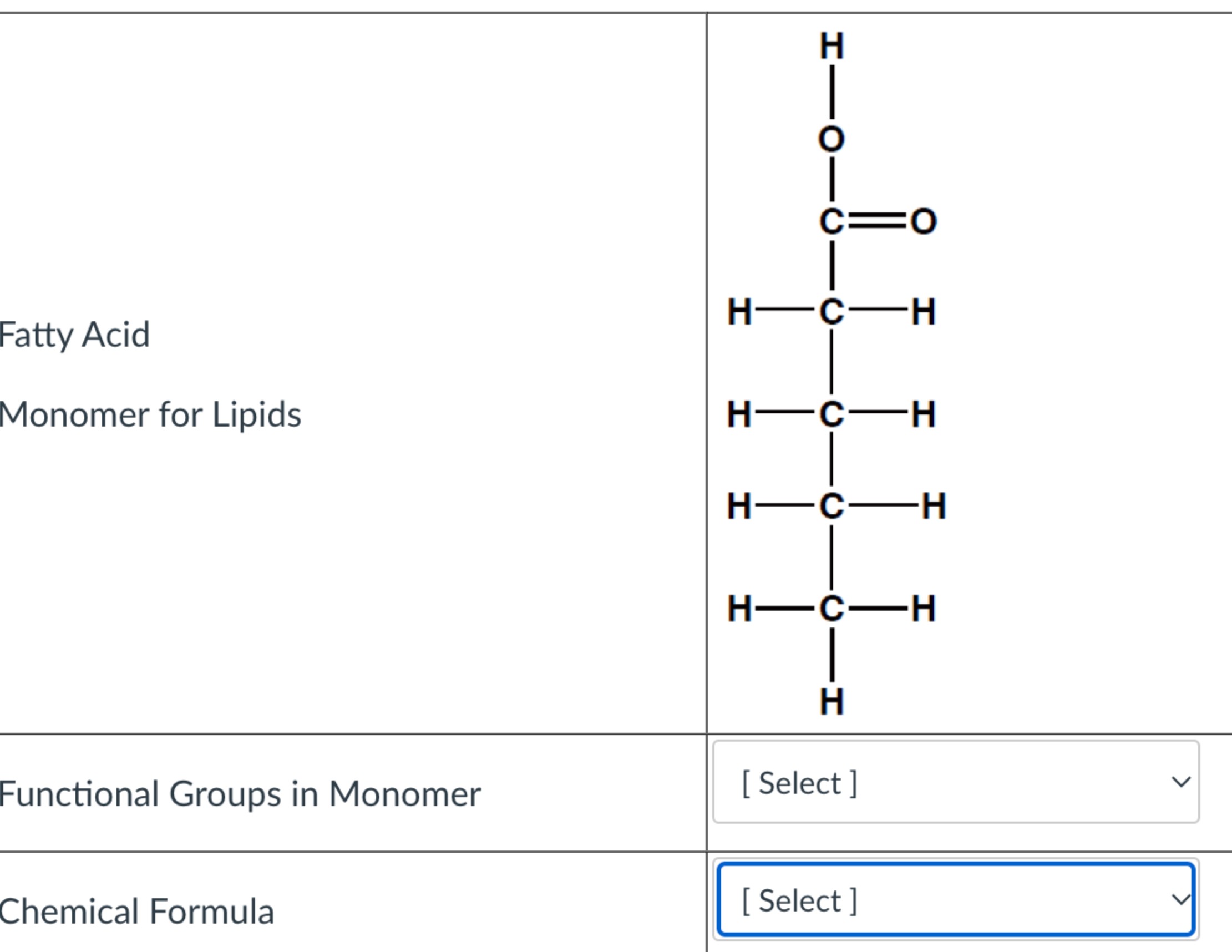 Solved Functional Groups in MonomerChemical Formula | Chegg.com