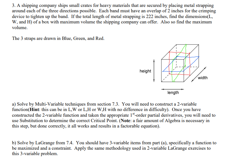 3. A shipping company ships small crates for heavy | Chegg.com