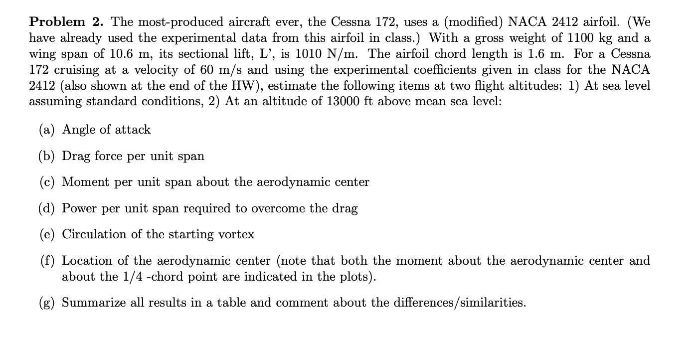 Solved Problem 2. The most-produced aircraft ever, the | Chegg.com