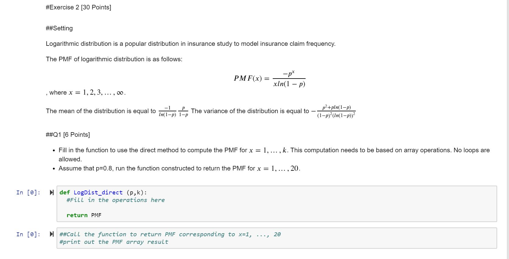#Exercise 2 [30 Points] ##Setting Logarithmic | Chegg.com