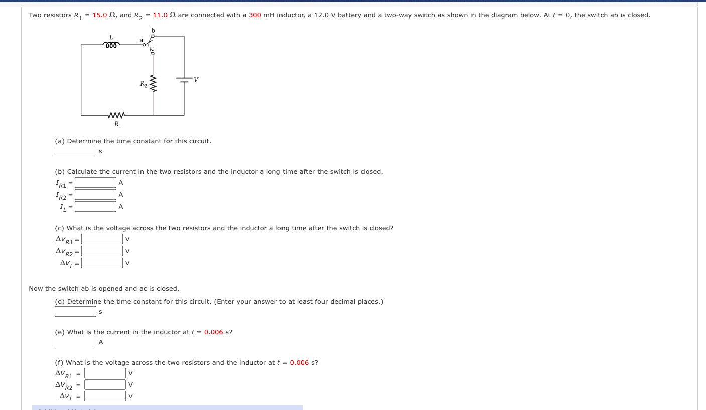 Solved (a) Determine the time constant for this circuit. s | Chegg.com