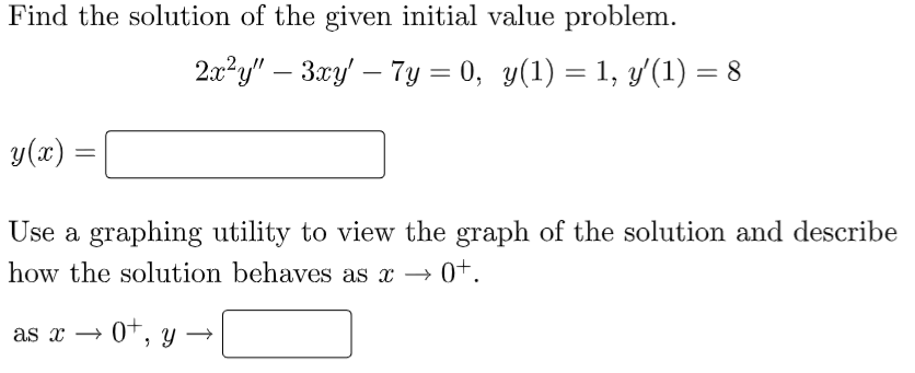 Solved Find the solution of the given initial value problem. | Chegg.com