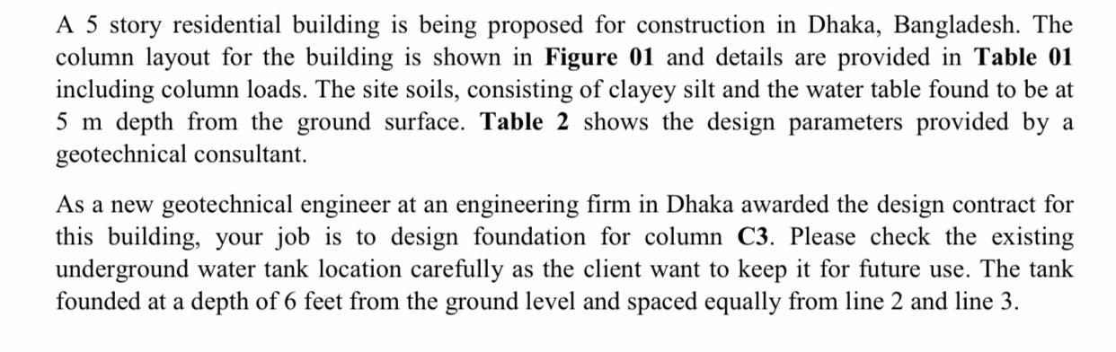 Solved A 5 story residential building is being proposed for | Chegg.com