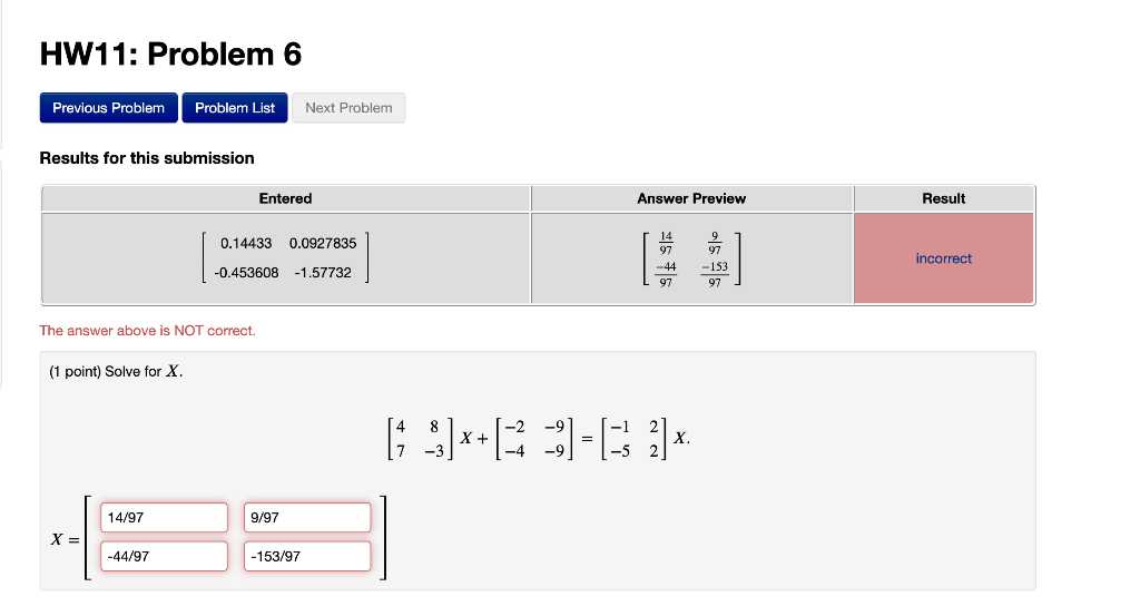 Solved HW11: Problem 6 Previous Problem Problem List Next | Chegg.com