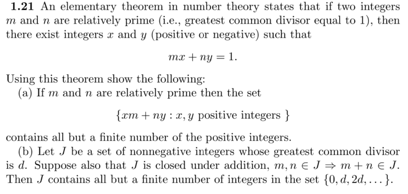 Solved 1.21 An elementary theorem in number theory states | Chegg.com