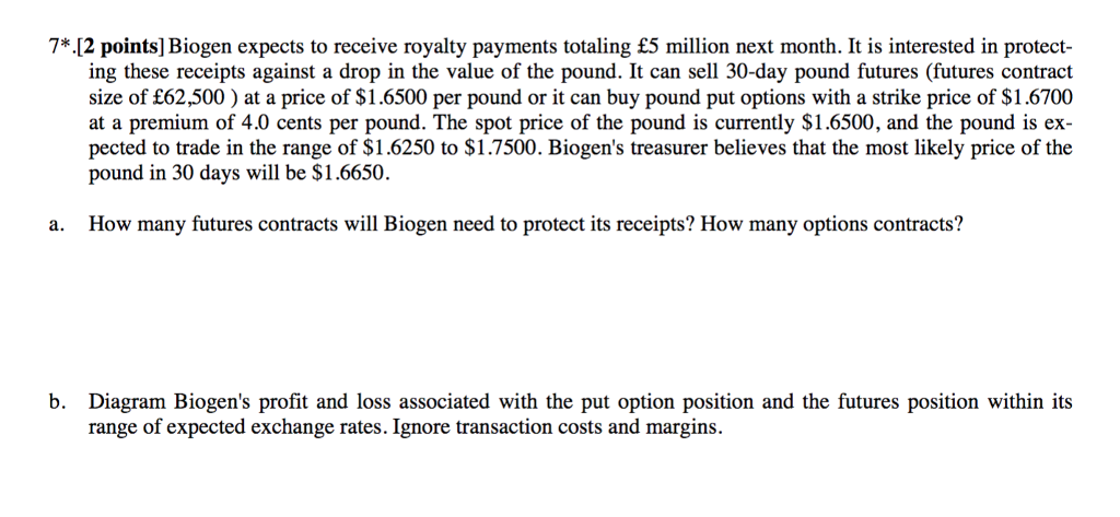 Solved 7*.12 points] Biogen expects to receive royalty | Chegg.com