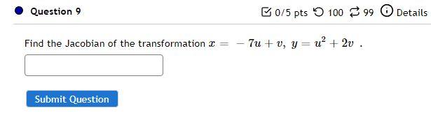 Solved Find the Jacobian of the transformation | Chegg.com