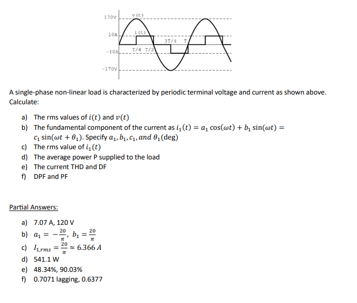 Solved A single-phase non-linear load is characterized by | Chegg.com