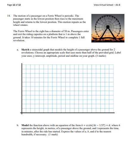 Solved 14. The motion of a passenger on a Ferris Wheel is | Chegg.com