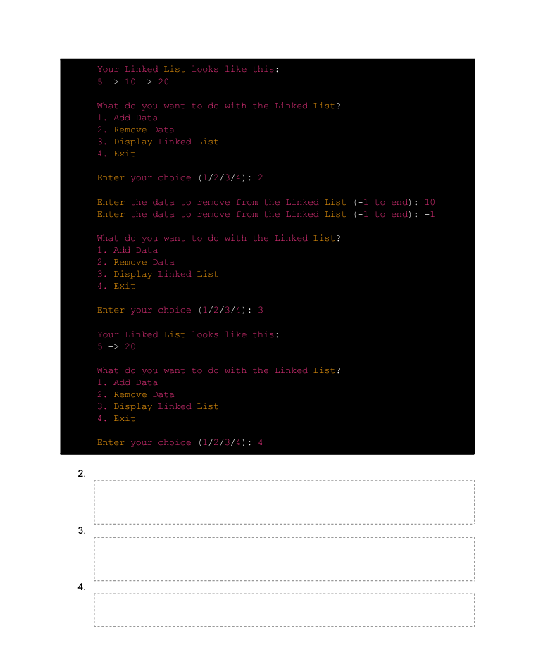 Solved operation the user can perform with the data | Chegg.com